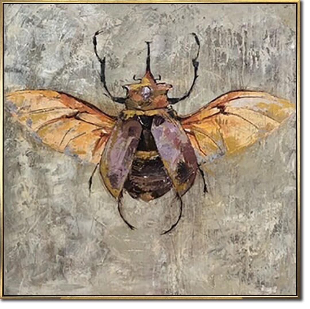 Large Abstract Stag Beetle Paintings on Canvas Nature Insect Art Stag ...