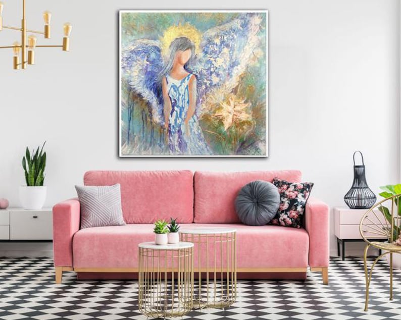 Large Acrylic Angel Paintings on Canvas Creative Home Decor - Etsy