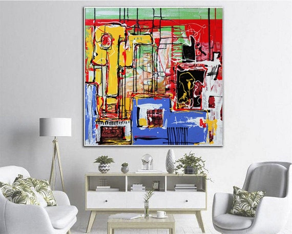 Extra Large Colorful Wall Art Abstract Modern Painting | Etsy
