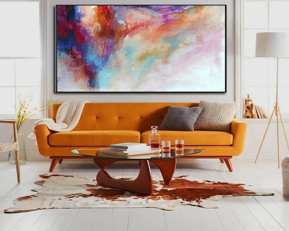 Large Abstract Painting Colorful Painting on Canvas Abstract - Etsy