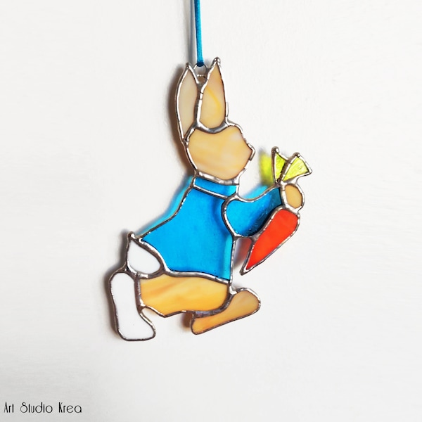 Stained Glass Rabbit Ornament - Etsy