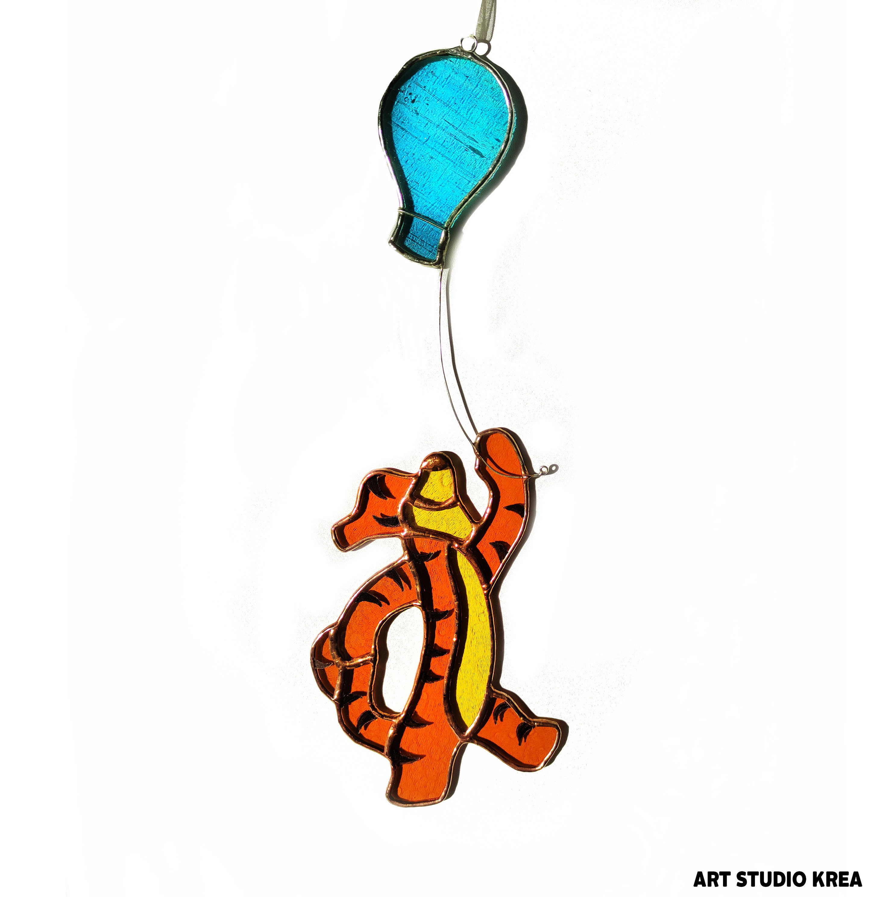 BALLOON Tigger Hanging Decoration Stained Glass Ornament - Etsy