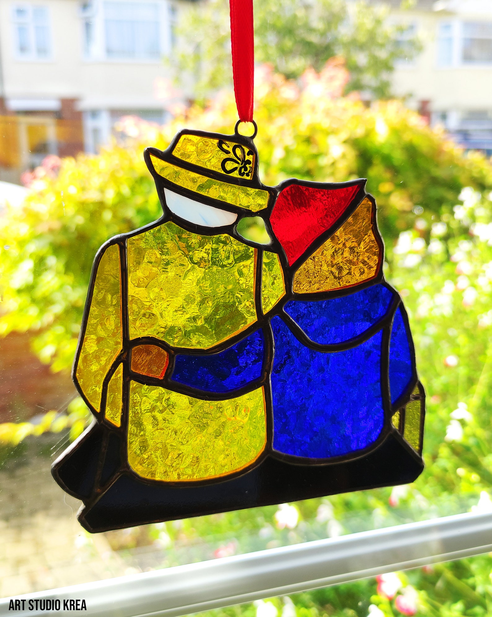The Last Hug Hanging Decoration Stained Glass, Ornament, Window ...