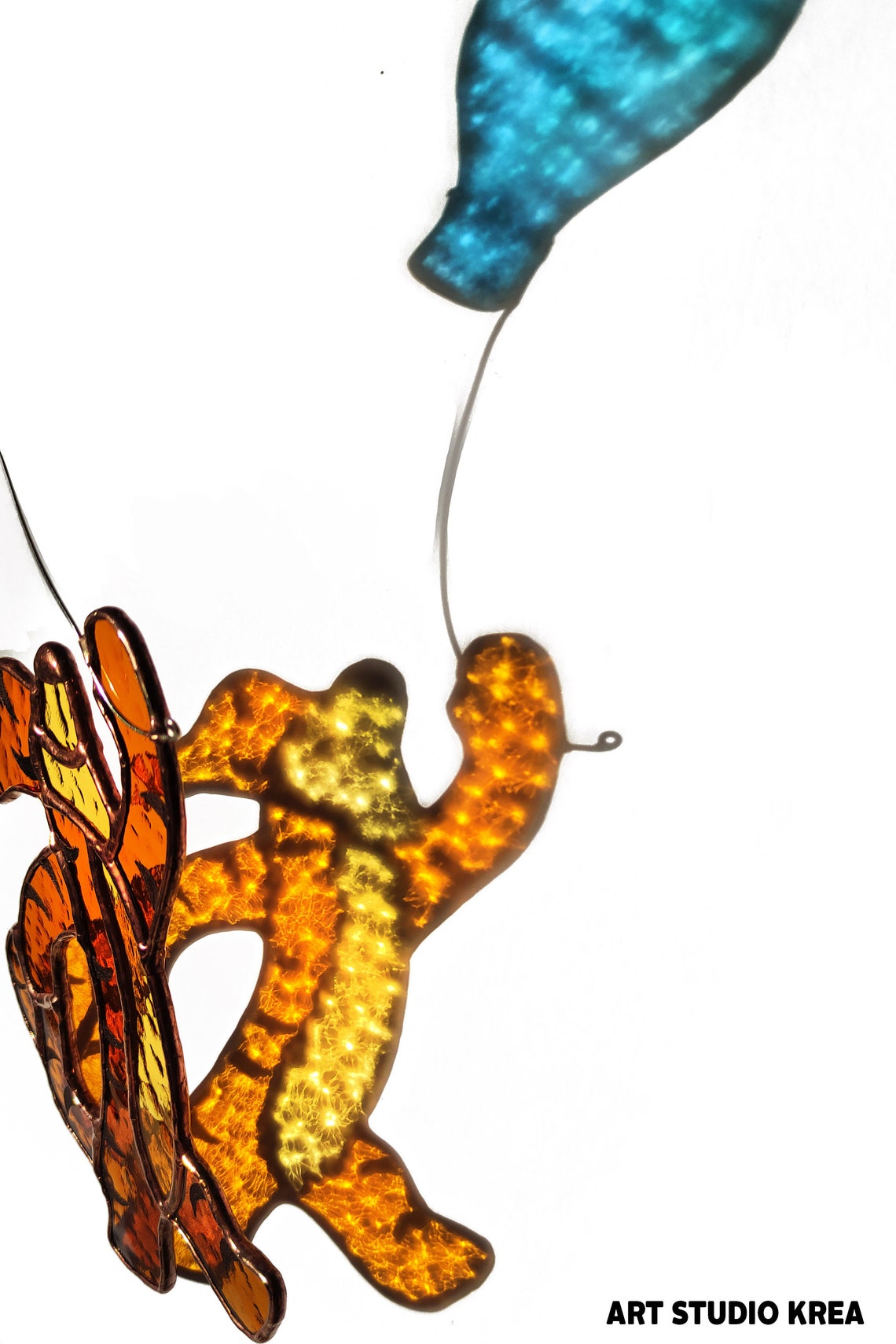 BALLOON Tigger Hanging Decoration Stained Glass Ornament - Etsy