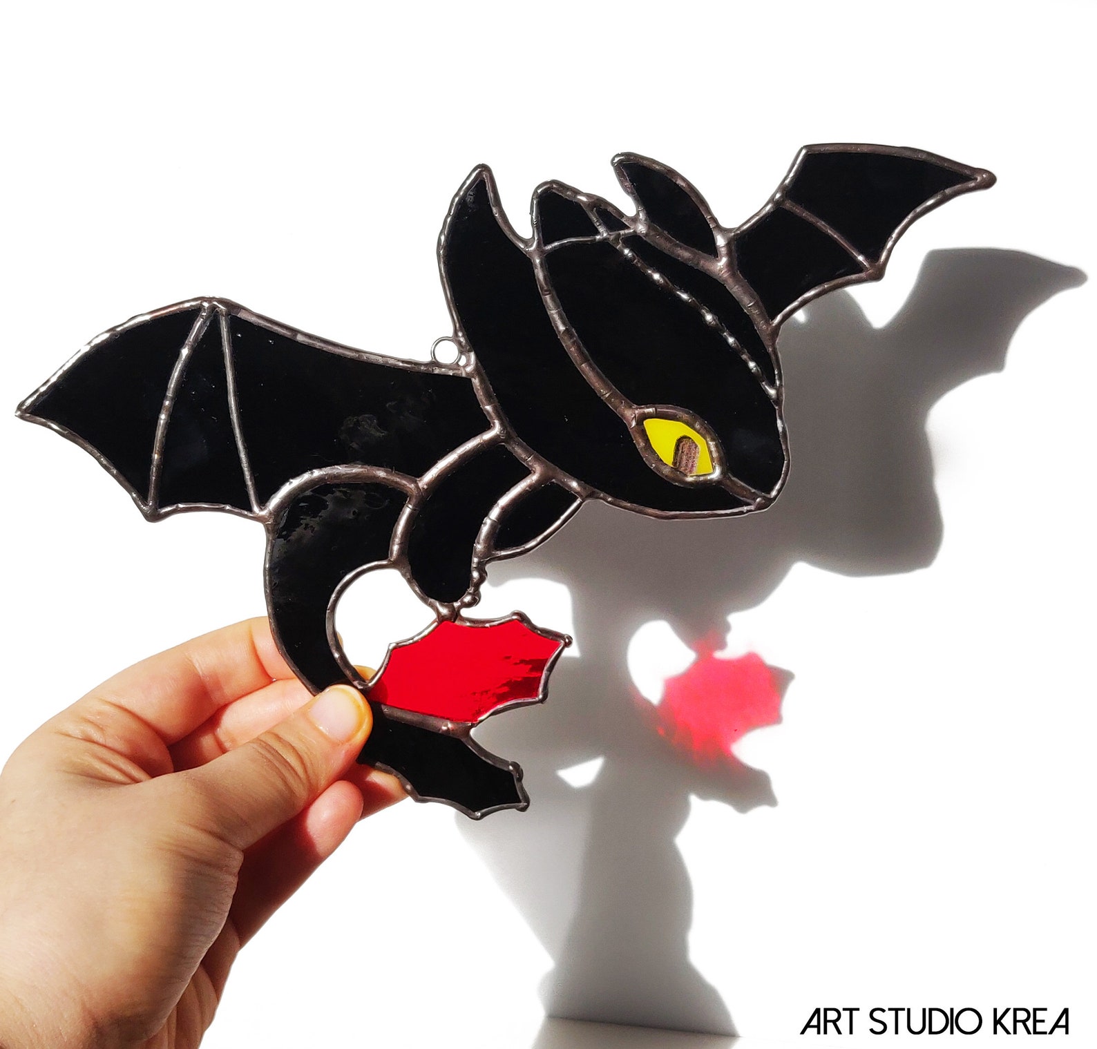 Love is in the Air Dragons HTTYD Hanging Suncatcher Stained Glass ...