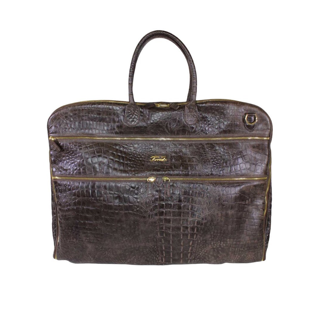 Luxury Garment Bag Real Embossed Calf Leather Crocodile Print Italian ...