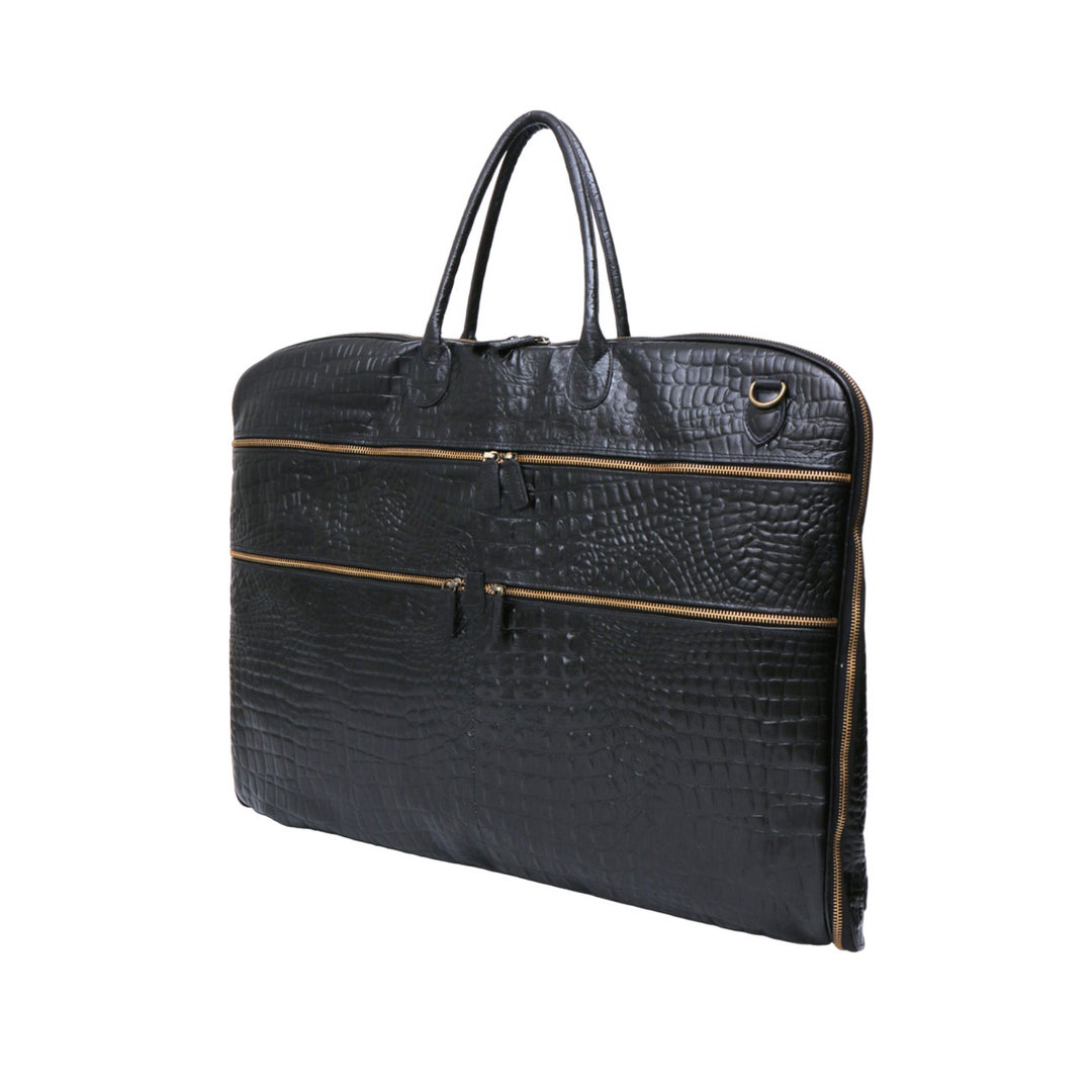 Luxury Garment Bag Real Embossed Calf Leather Crocodile Print - Etsy