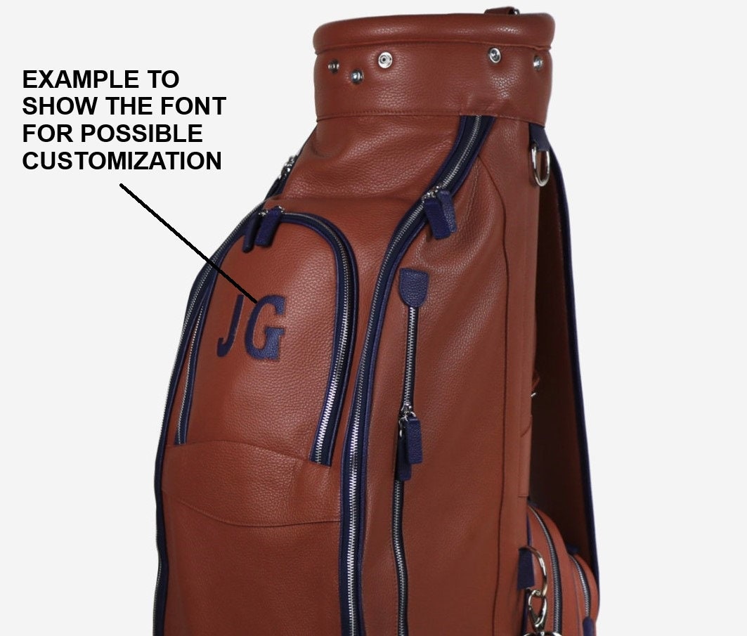 Leather Golf Clubs Cart Bag With Shoulder Strap Soft Pebble-grain ...