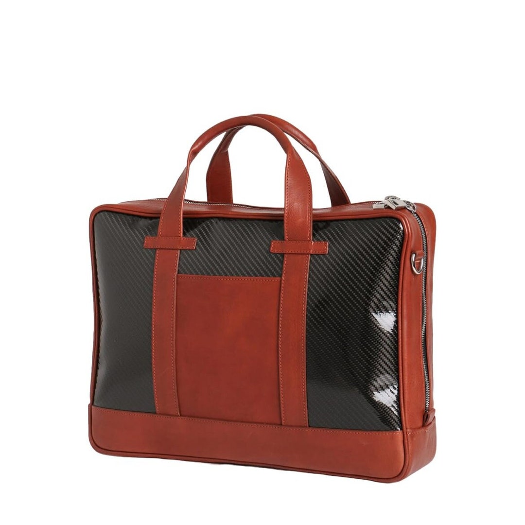 CARBON FIBER & Leather Luxury Briefcase Italian Soft Leather - Etsy