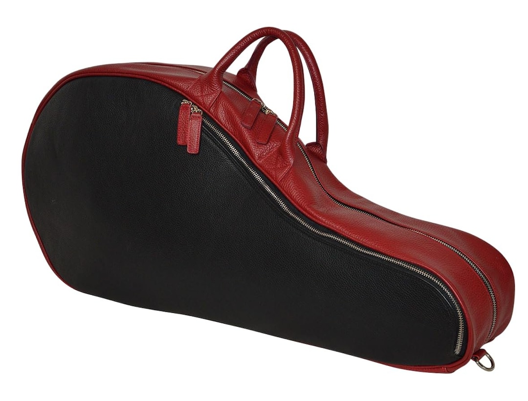 Leather Tennis Bag Racket Sports Bag 2 Rackets Soft Pebble-grain Full ...