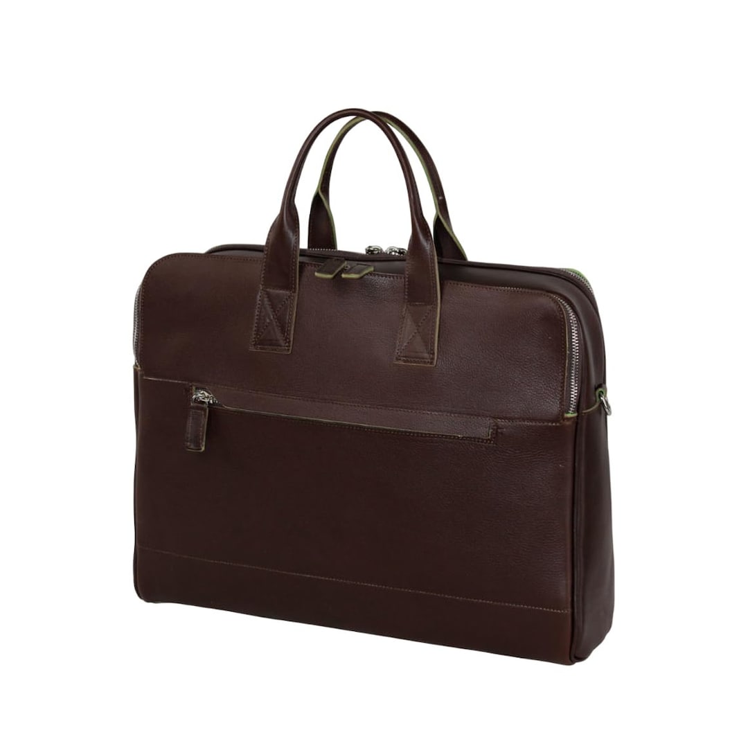 Luxury Leather Briefcase Light Case Handmade to Order Soft Pebble-grain ...