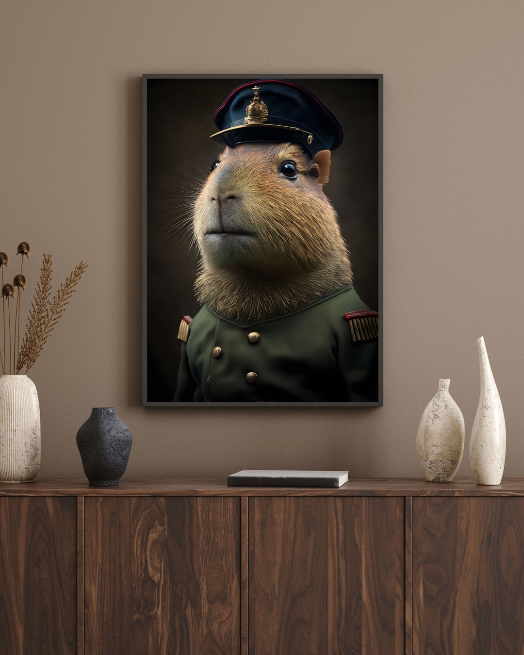 Capybara Military Uniform Wall Art Print Digital Art Print - Etsy