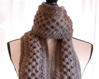 Brown Wool Scarf | Etsy