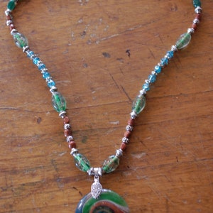 Lampworked Glass Pendant Necklace: Artisan Beaded Jewelry - Etsy