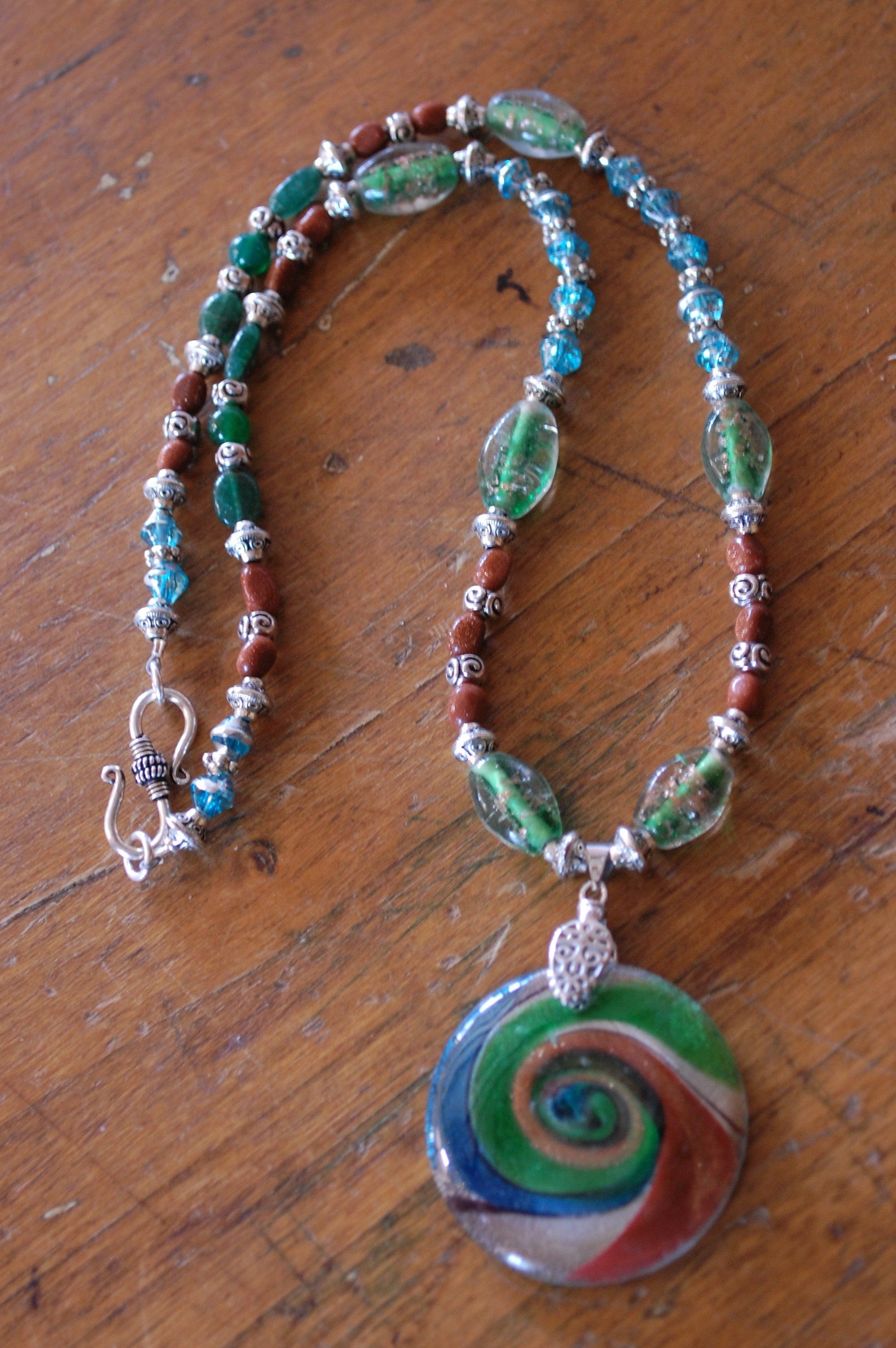 Lampworked Glass Pendant Necklace: Artisan Beaded Jewelry - Etsy
