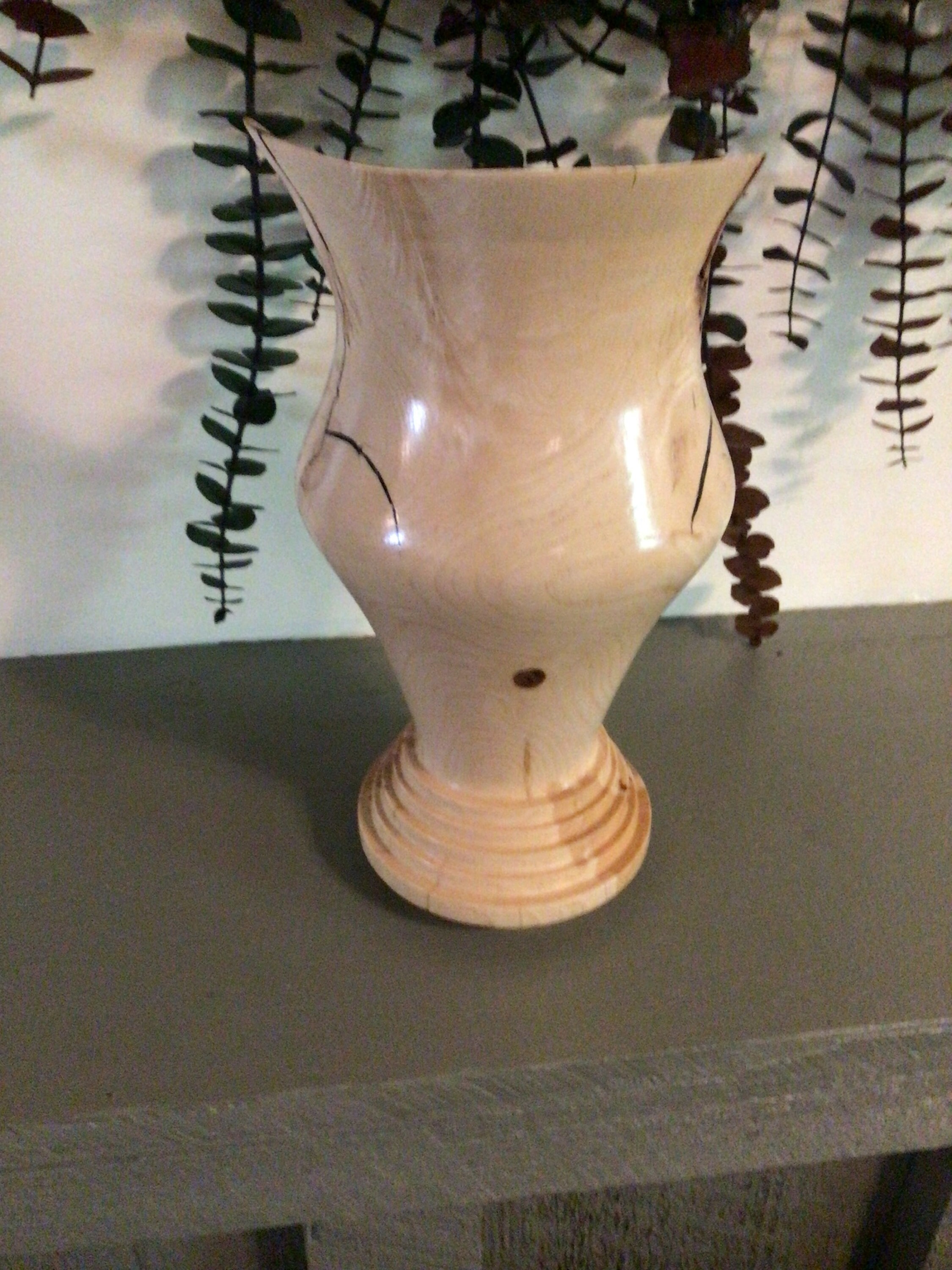 Live Edge Reclaimed Solid Ash Wood Hand Turned Vase Rare Unique ...