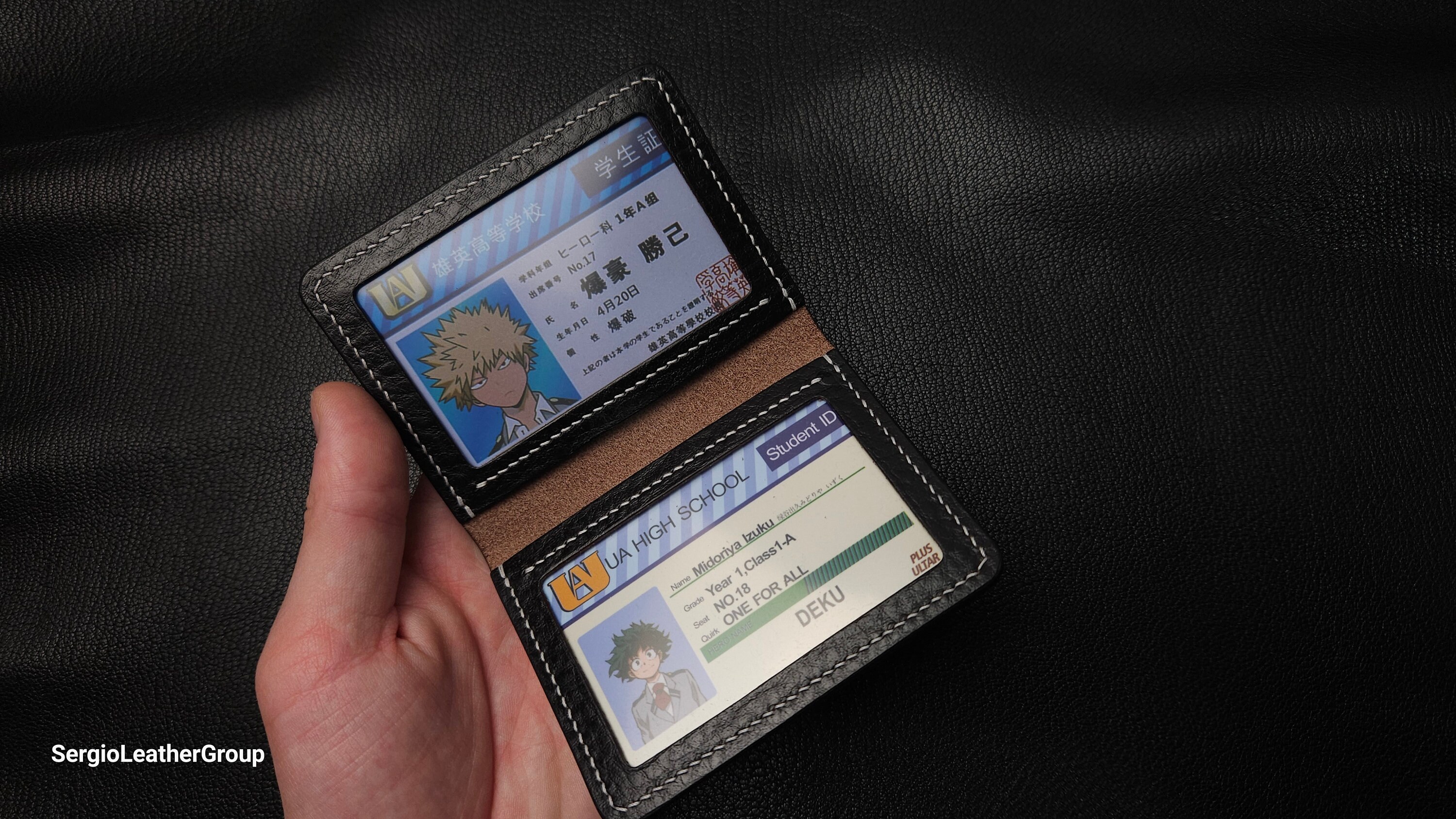 Leather ID Holder Id Card Cover ID Window Wallet Double ID Wallet ...