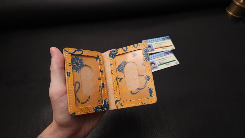 Vertical ID Holder Id Card Cover ID Window Wallet Double ID - Etsy