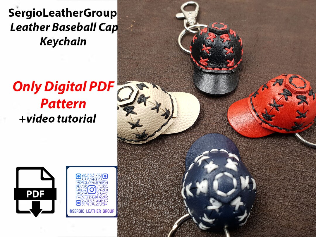 Leather Baseball Cap PDF Pattern Leather Keychain Leather Cap Leather ...