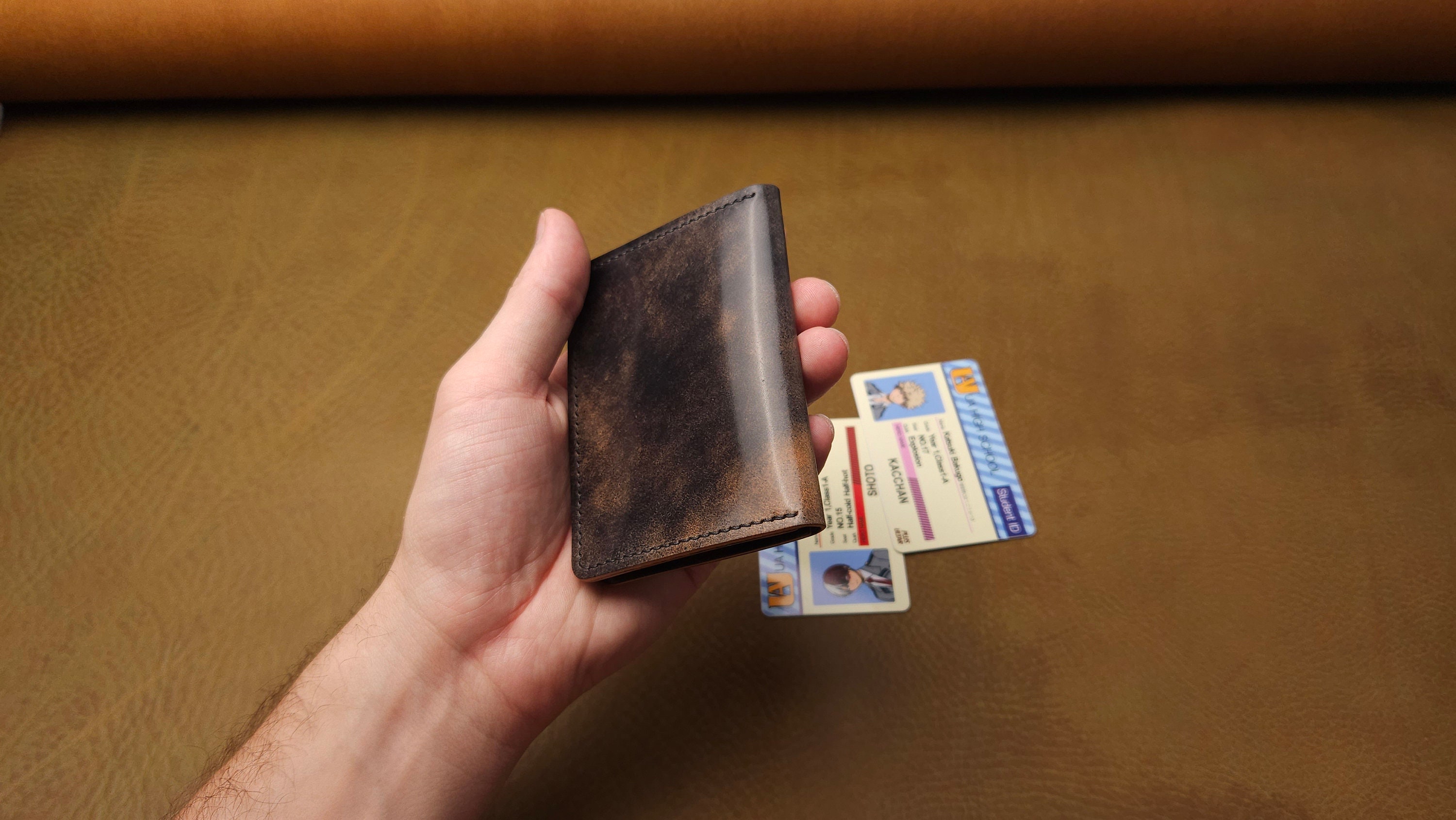 Personalized ID Holder Leather Card Cover ID Window Wallet Double ID ...