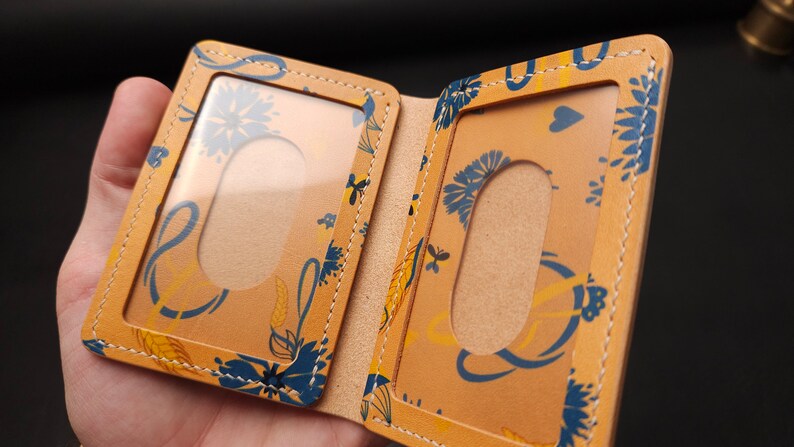 Vertical ID Holder Id Card Cover ID Window Wallet Double ID - Etsy