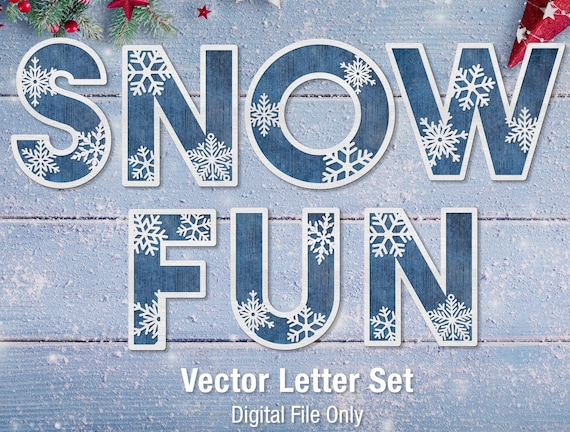 Snowflakes Cut out Alphabet Font Snow Holidays Winter SVG | Etsy