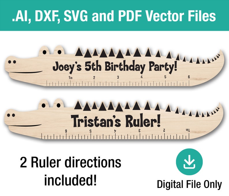 Kids Crocodile Alligator Cut Out Ruler Fun Shaped - Etsy