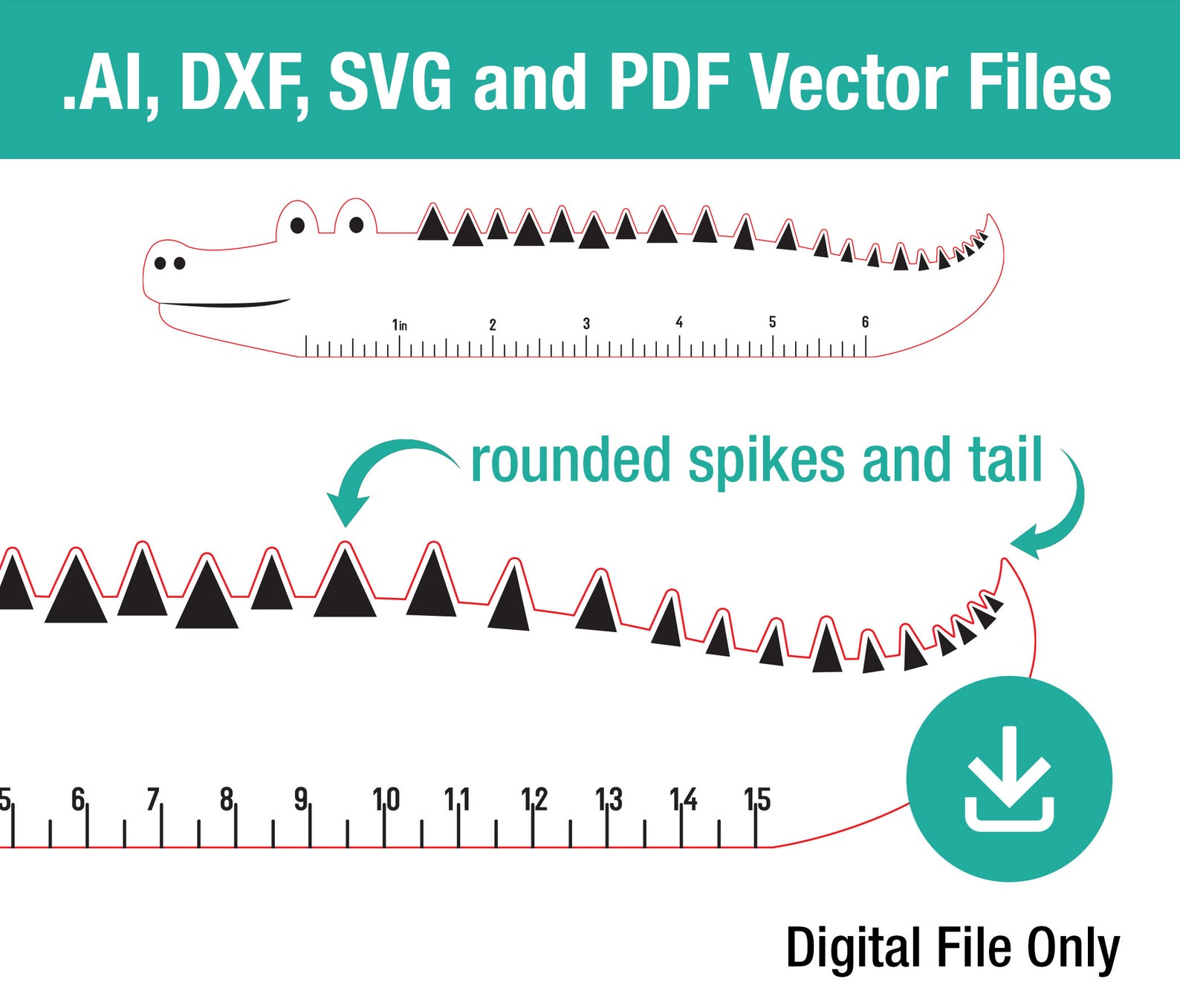 Kids Crocodile Alligator Cut Out Ruler Fun Shaped - Etsy Canada