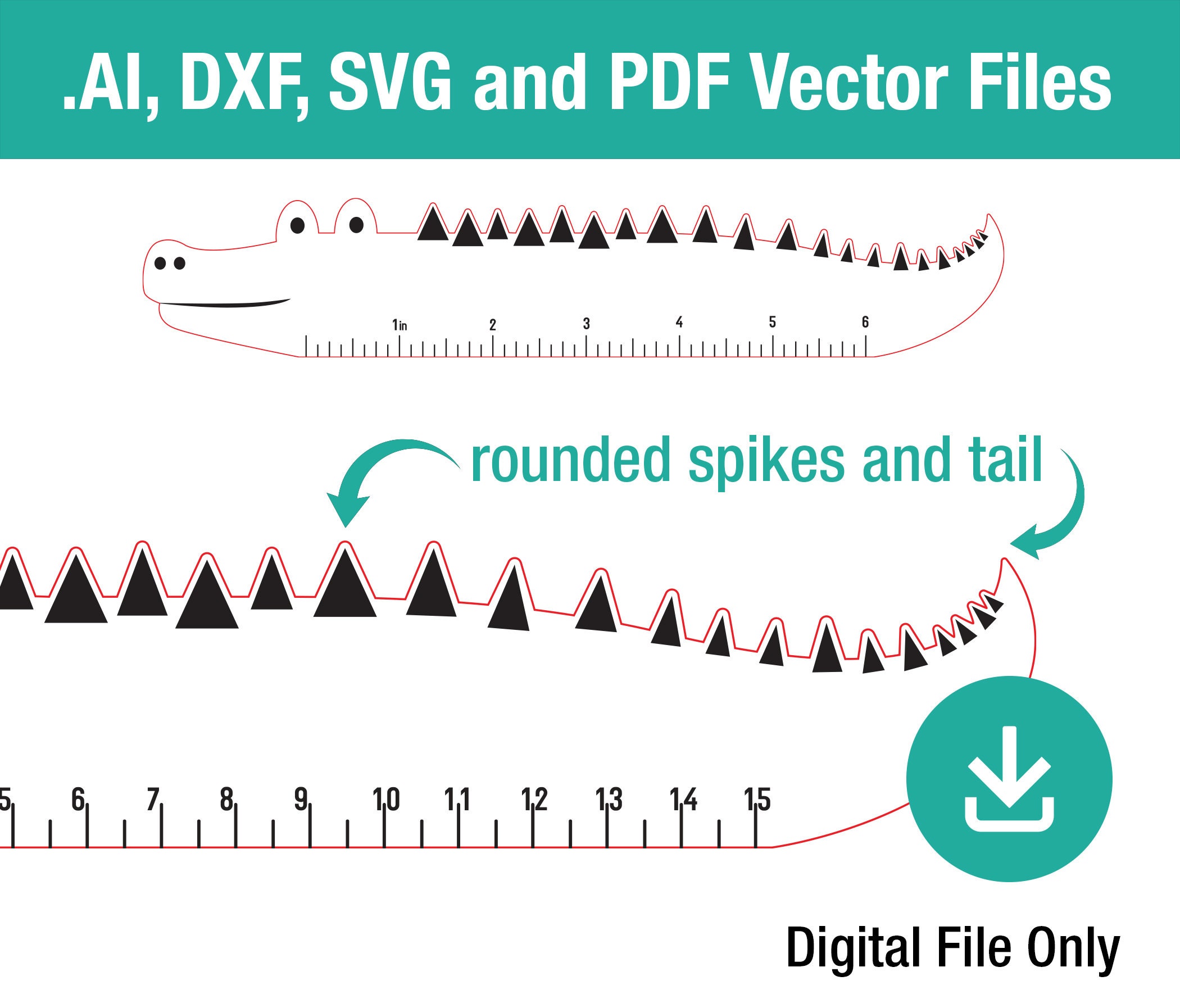 Kids Crocodile Alligator Cut Out Ruler Fun Shaped - Etsy Canada