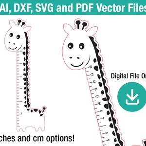 Kids Giraffe Cut Out Ruler Fun Shaped Children's Personalized Ruler ...