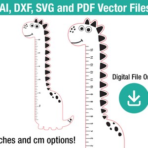 Kids Dinosaur Cut Out Ruler Fun Shaped Children's Personalized Ruler ...