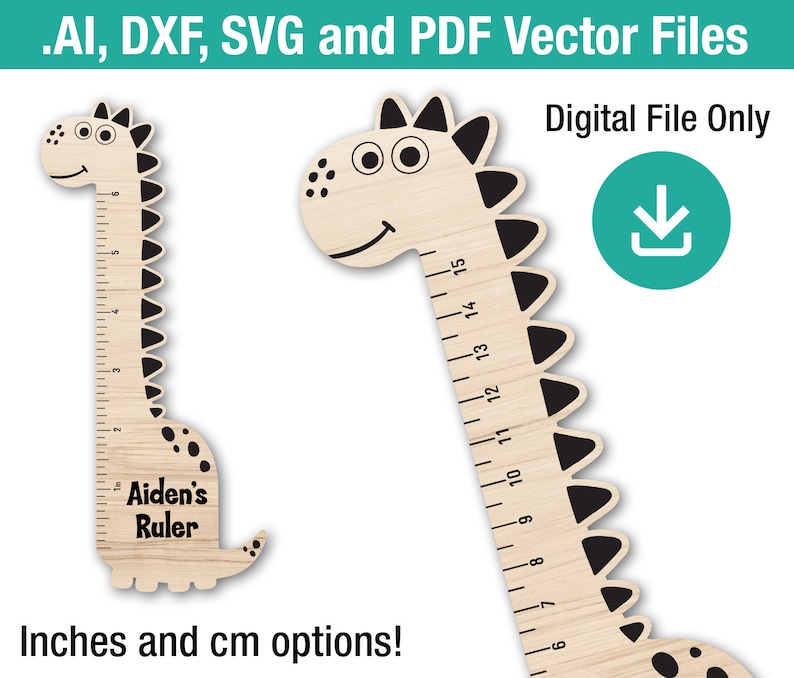 Kids Dinosaur Cut Out Ruler Fun Shaped Children's - Etsy Australia