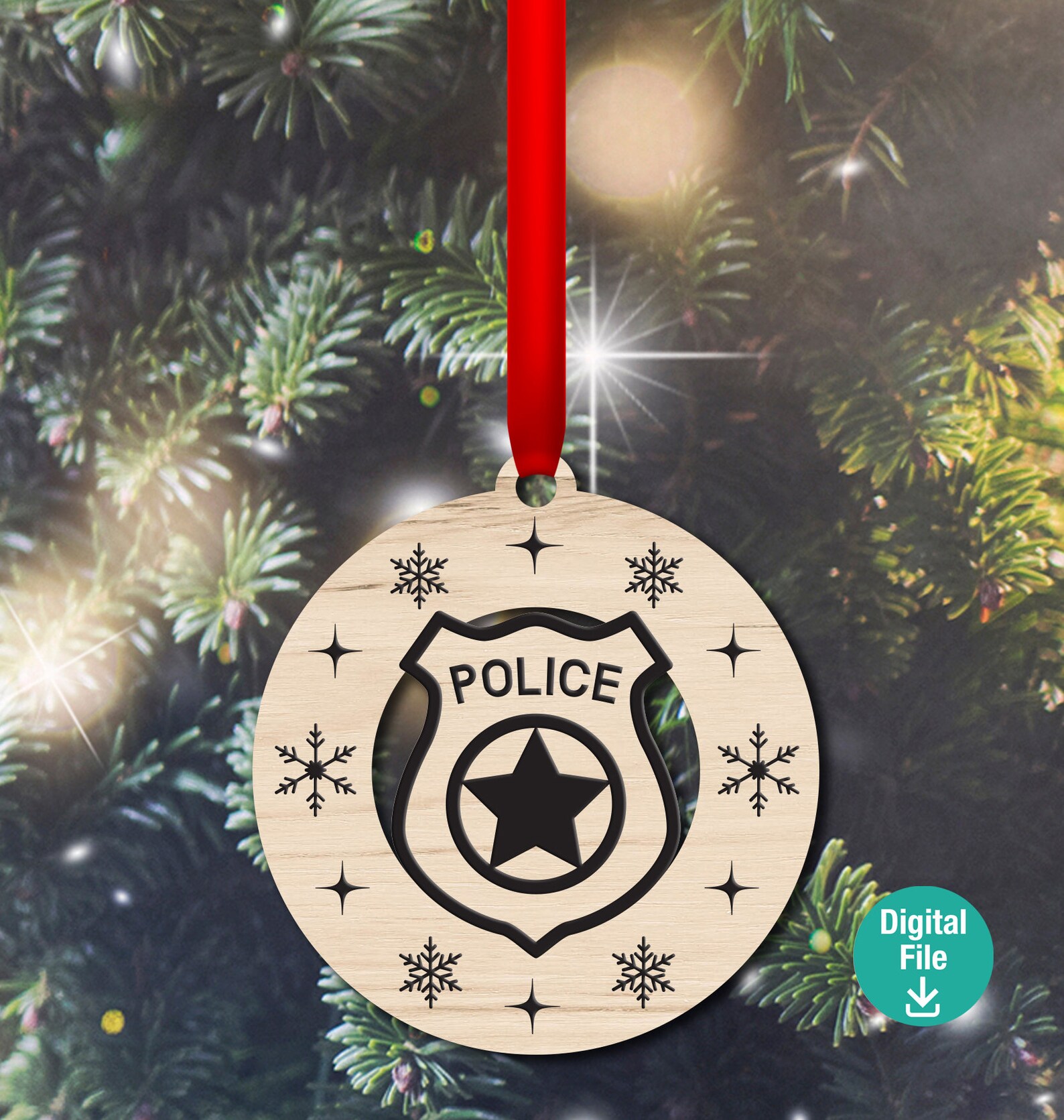First Responder Cut Out Christmas Ornaments, Digital File, Laser Vector ...
