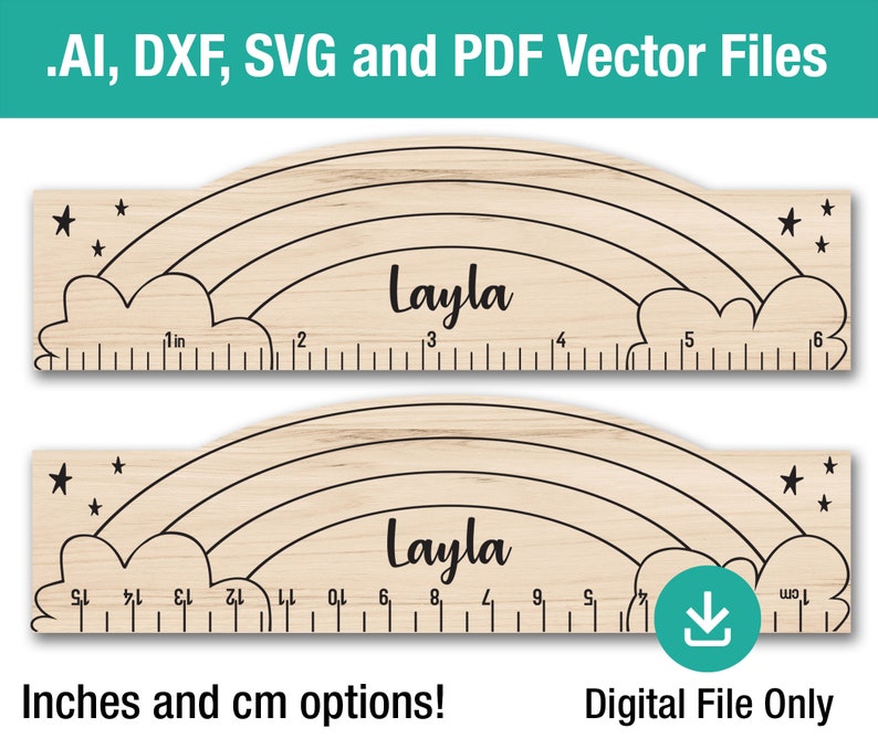 Kids Rainbow, Fun Color in Cut Out Ruler Fun Shaped Children's ...