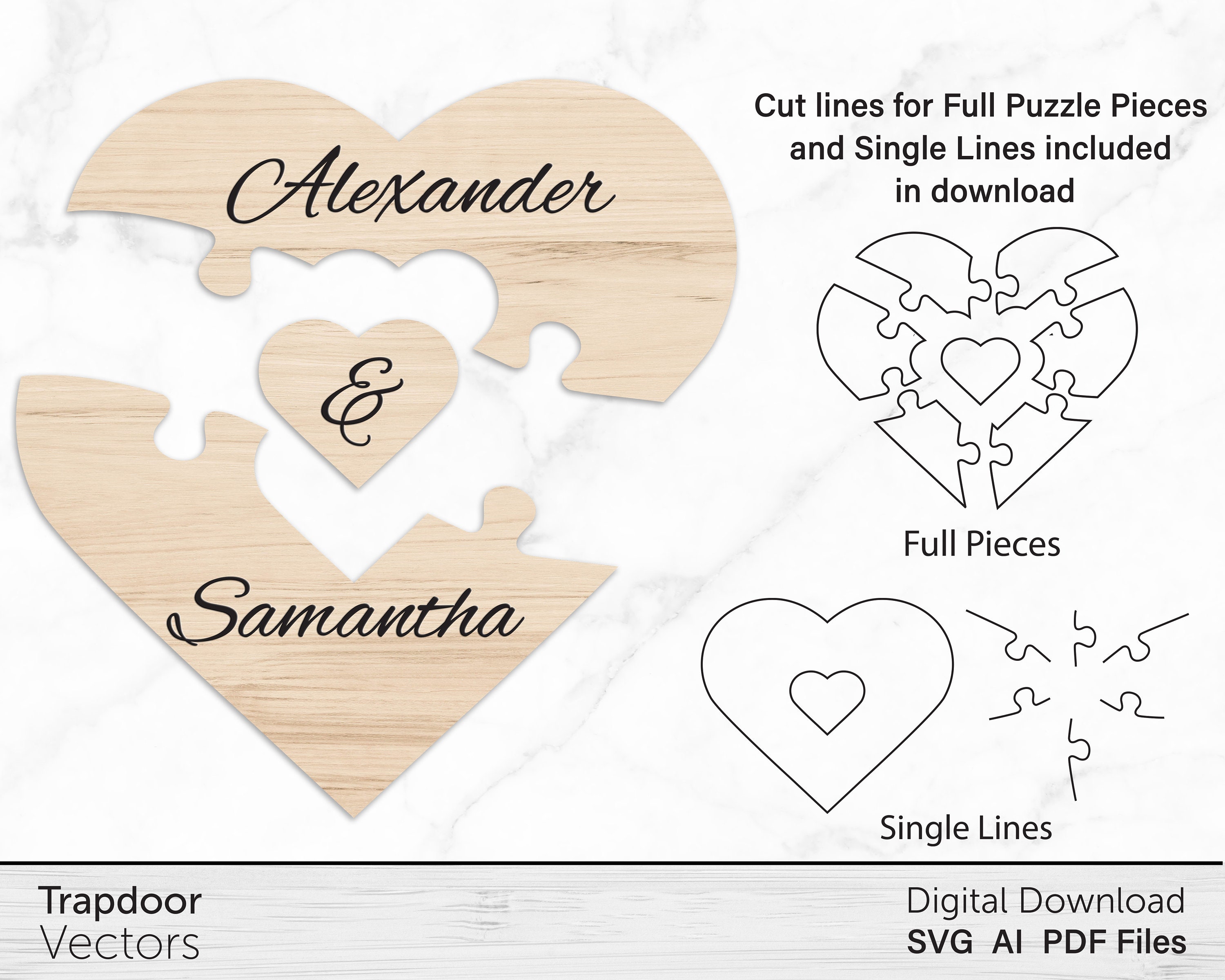 Puzzle Pieces in Heart Mothers Day Vector Download Ornament - Etsy