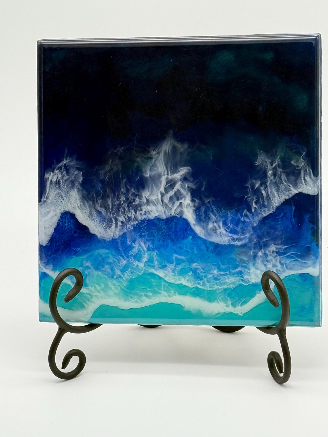 Beach Themed Ceramic 8 X 8 Painted Tile - Etsy