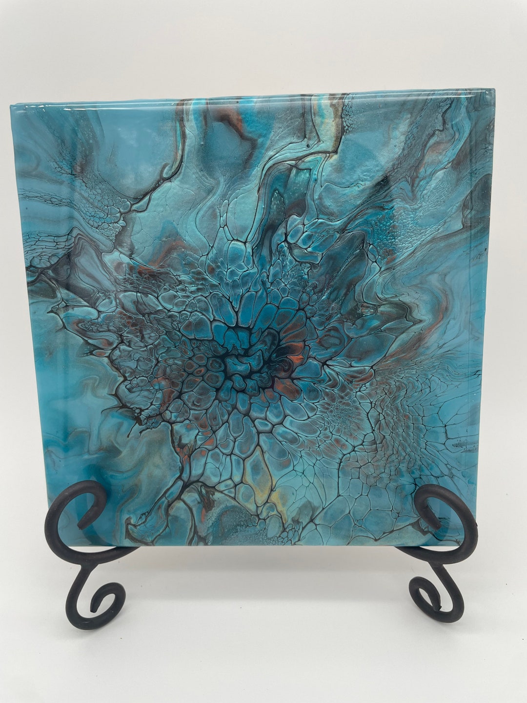 8 X 8 Ceramic Tile Trivet, Kitchen Decor, Home Decor, Acrylic Painting ...
