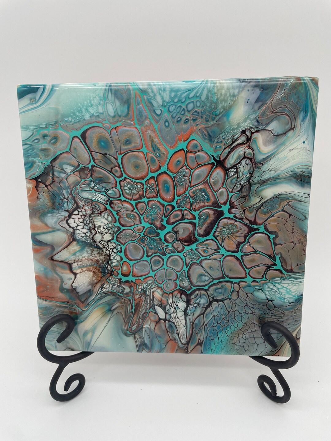 8 X 8 Ceramic Tile Trivet, Acrylic Painting, Kitchen Decor, Home Decor ...