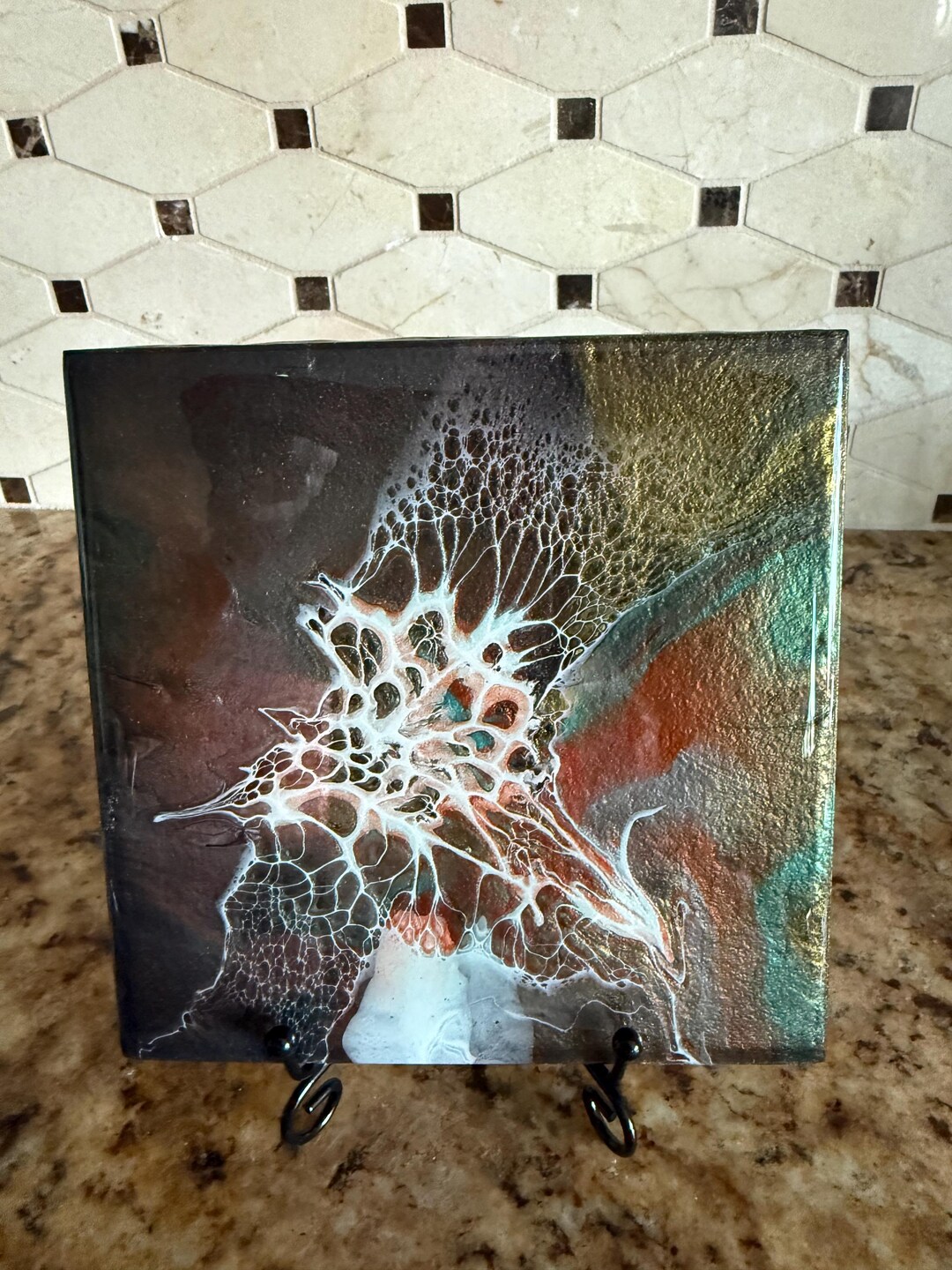 Decorative Tile Trivet, Acrylic Painting - Etsy