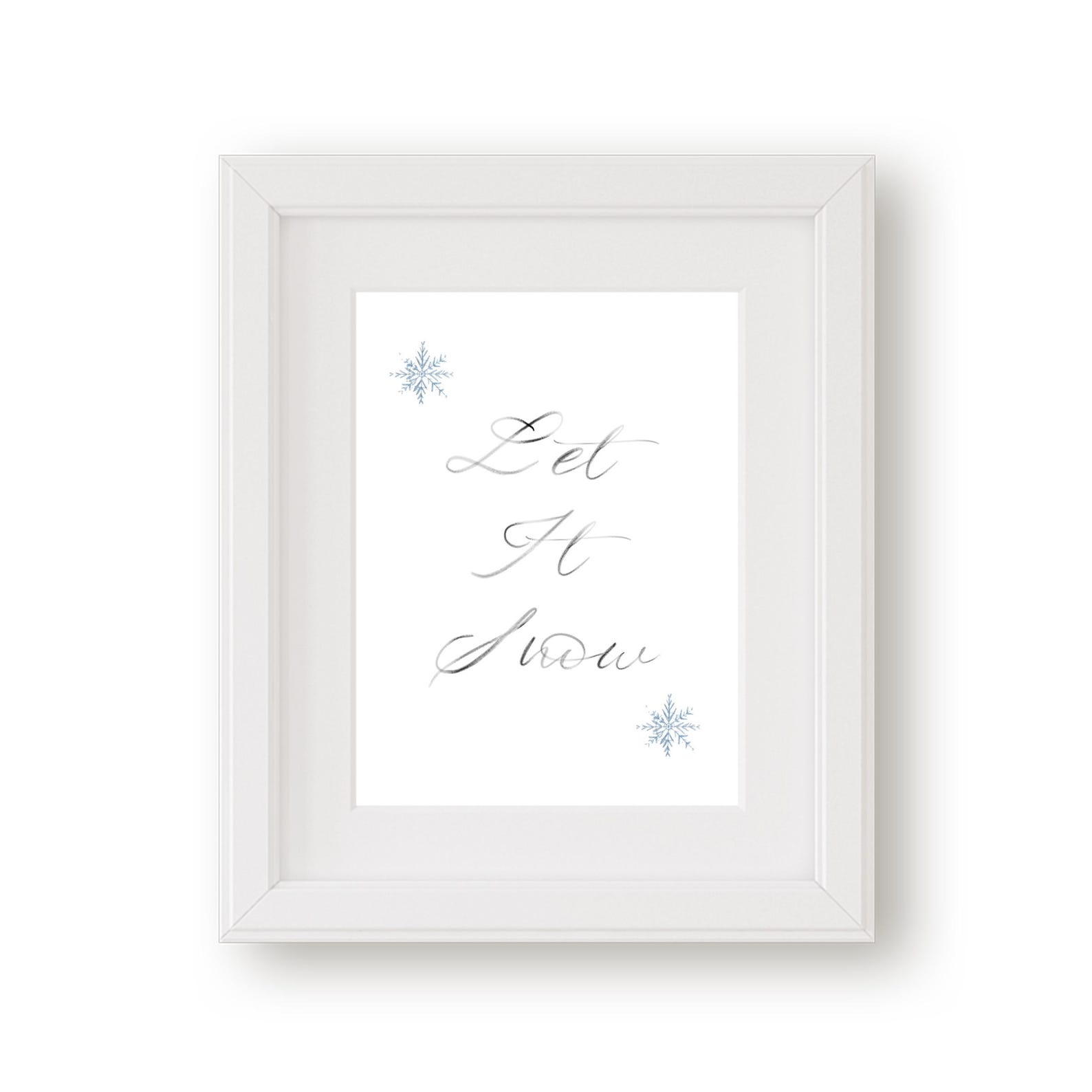 Let It Snow Printable, Winter Wall Sign - Etsy