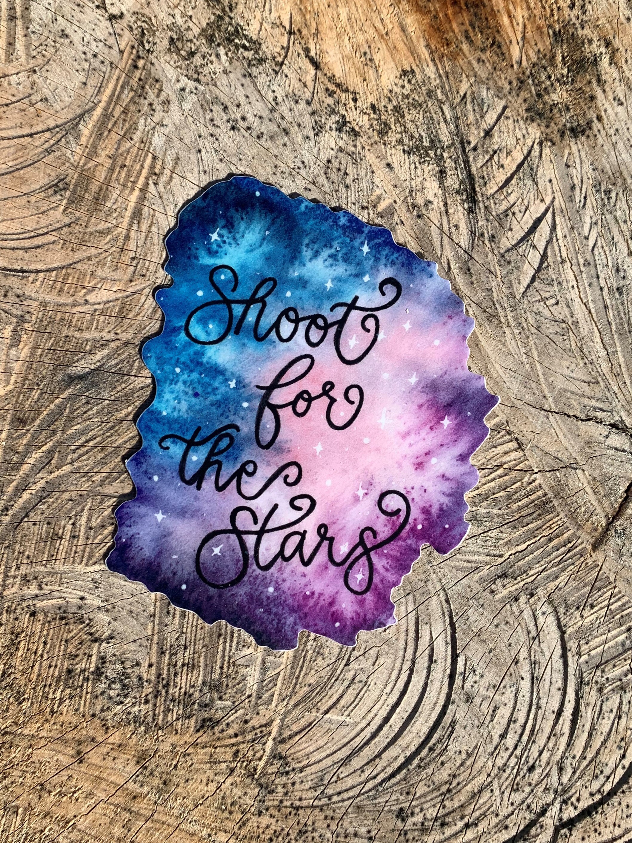 Shoot for the Stars Galaxy Sticker blue pink purple | Etsy