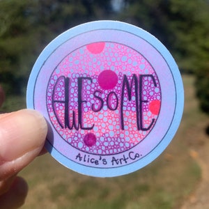 Awesome Sticker (pink) - Etsy