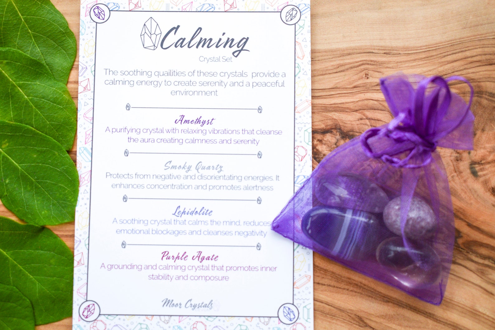 Calming Crystal Set Healing Crystals Gemstone Gift | Etsy