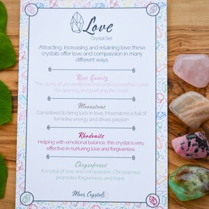 Love Crystal Set - Healing Crystals, Gemstone Gift, Spiritual Crystals ...