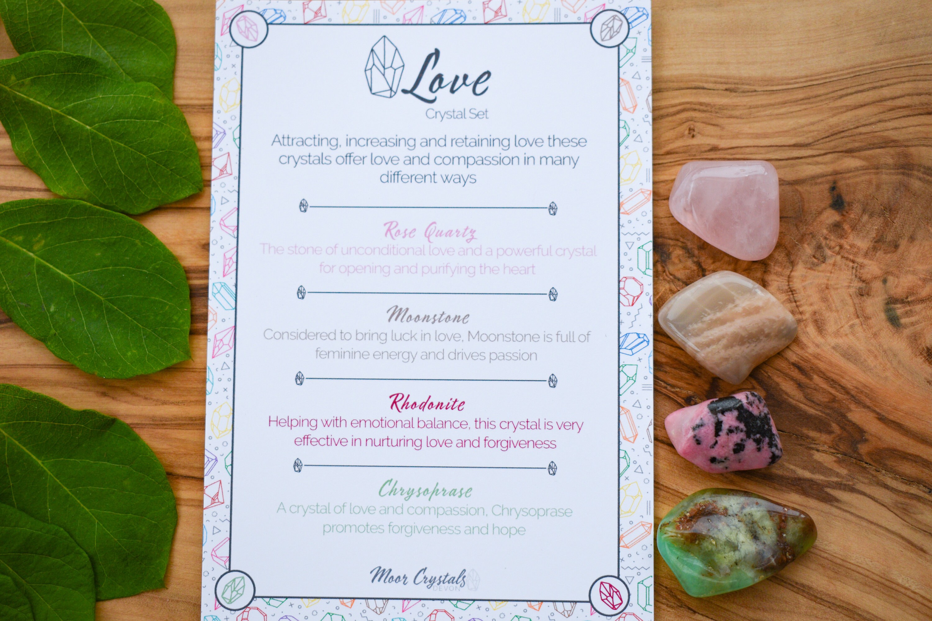 Love Crystal Set - Healing Crystals, Gemstone Gift, Spiritual Crystals ...