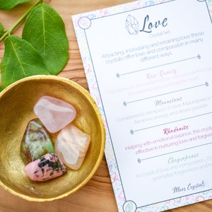 Love Crystal Set - Healing Crystals, Gemstone Gift, Spiritual Crystals ...