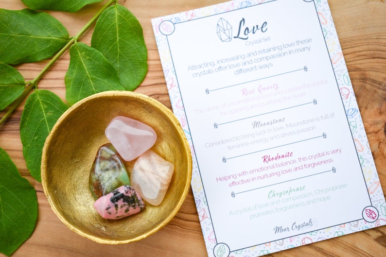 Love Crystal Set Healing Crystals Gemstone T Spiritual Etsy