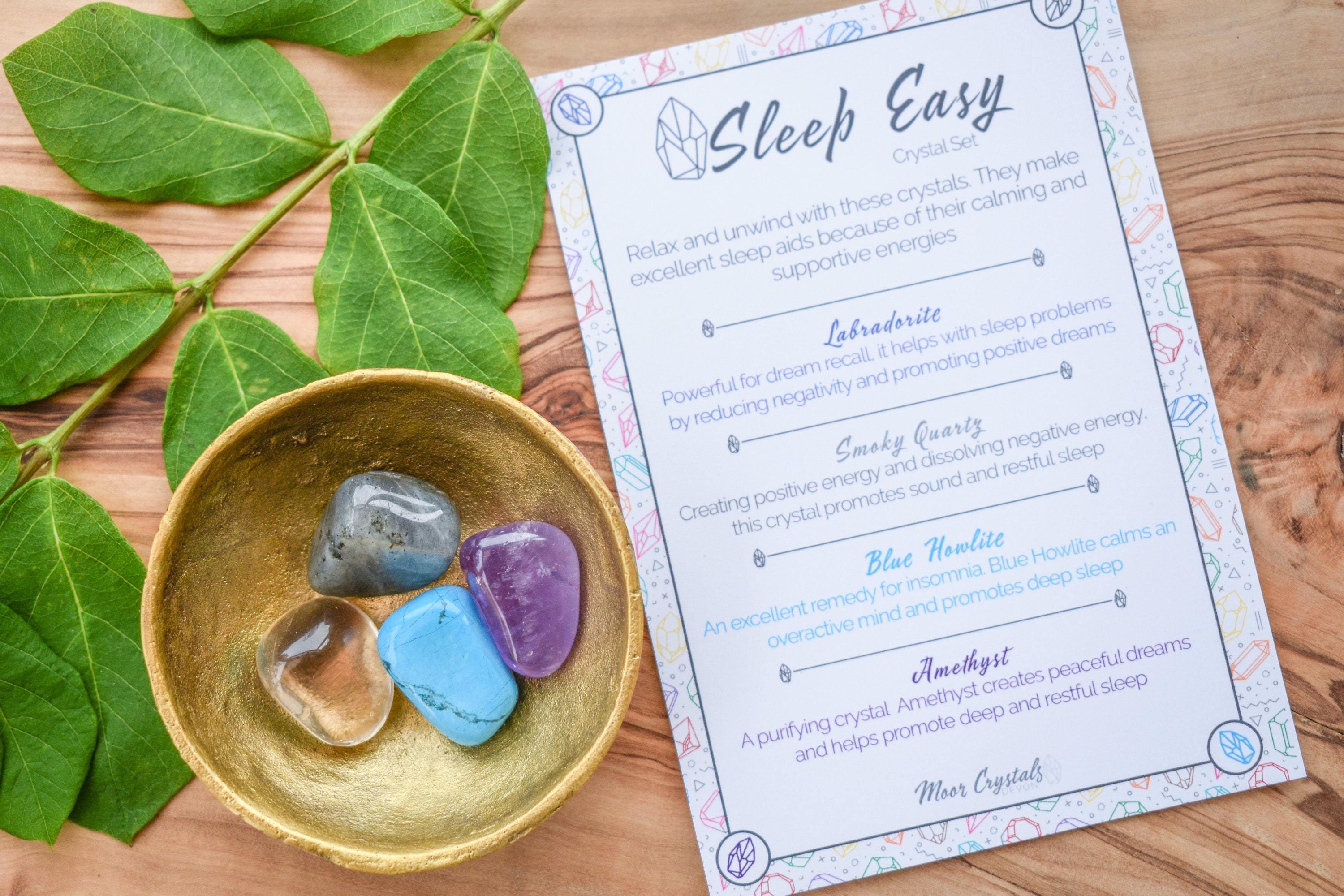 Sleep Easy Crystal Set - Healing Crystals, Gemstone Gift, Spiritual ...