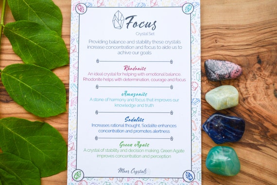 Focus Crystal Set Healing Crystals Gemstone Gift Spiritual - Etsy