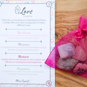 Love Crystal Set - Healing Crystals, Gemstone Gift, Spiritual Crystals ...